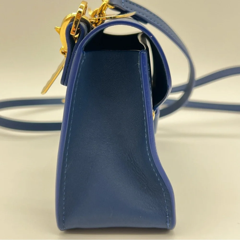 Sophie Hulme | Bags | Sophie Hulme Nano Milner Blue Leather Crossbody ...
